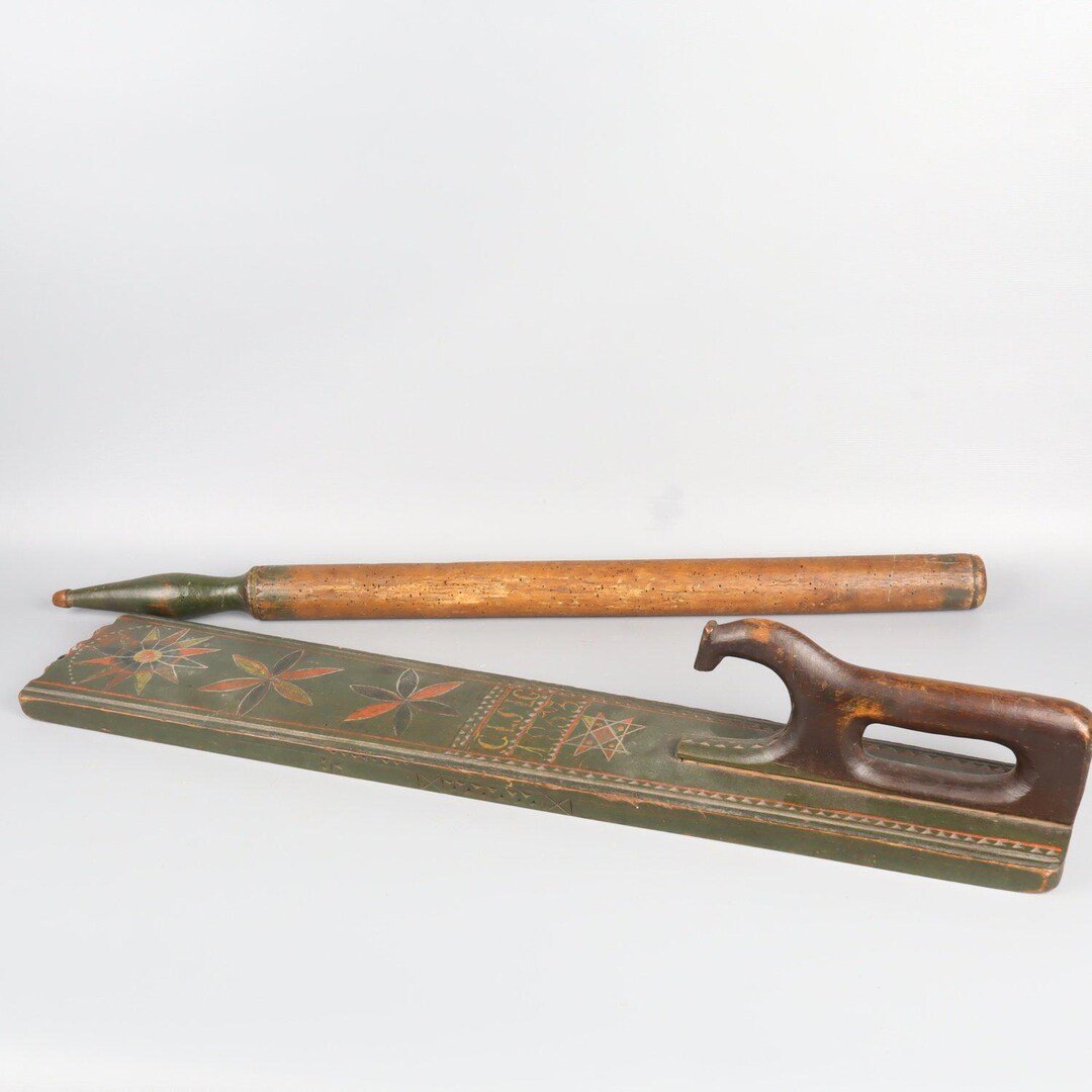Dated 1853 Antique Mangle Board Norway Wedding Bride Gift Handmade ...