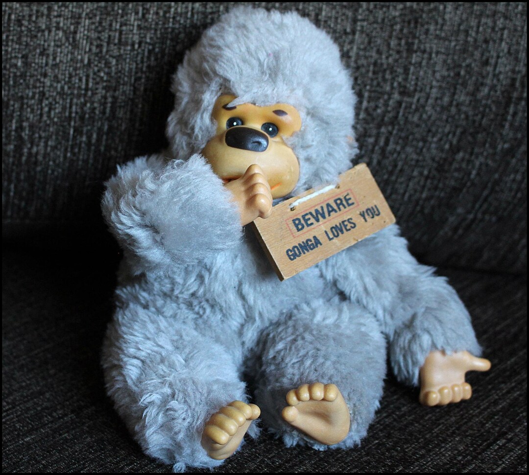 Pelúcia Russ Baby Gonga Vintage dos anos 70 - Macaco Gorila Chupador de ...