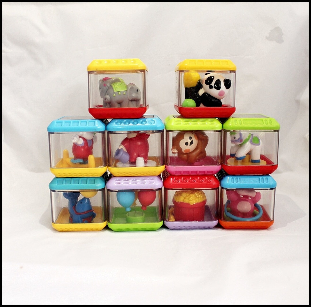 Vintage Fisher Price Peek a Blocks,fisher Price Blocks Set of 10,fisher Price Interactive Blocks ...