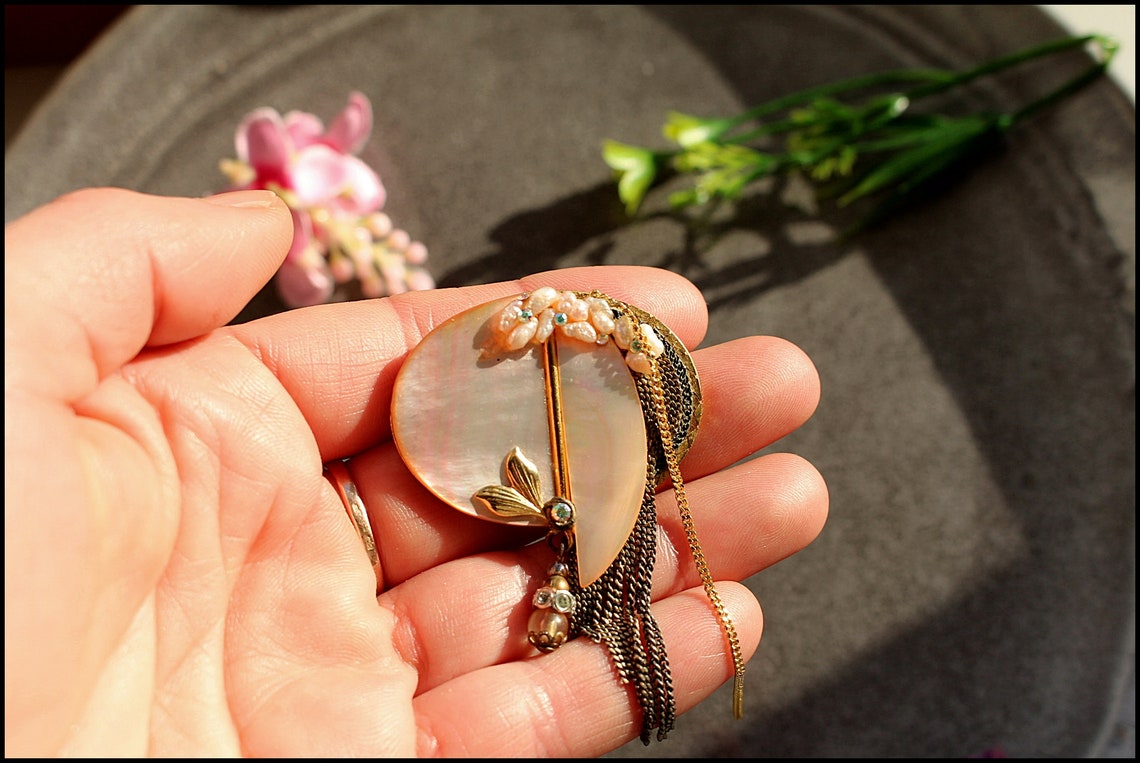 Vintage,handmade in West Germany,marena Handarbeit Brooch,mother of ...