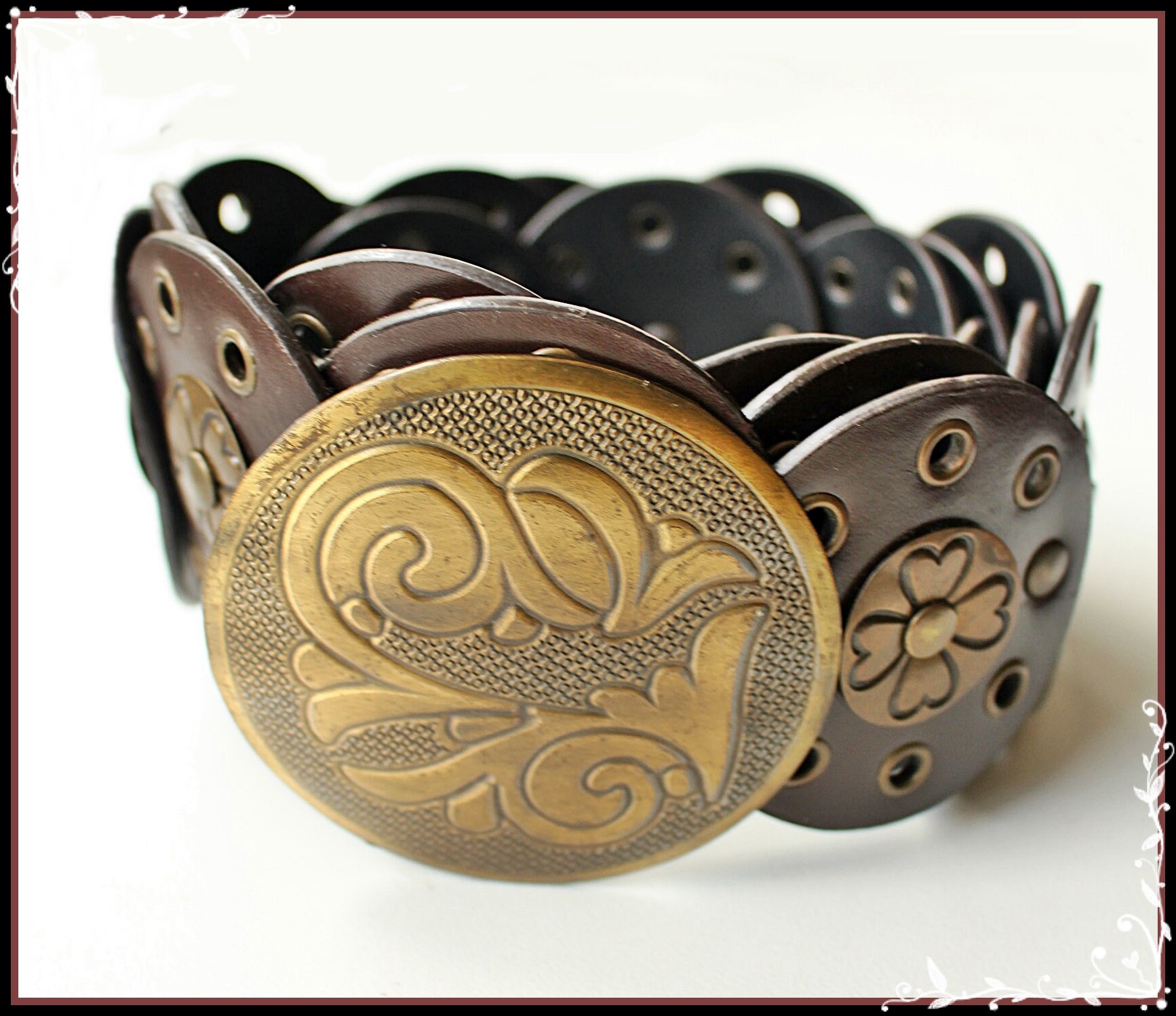 Vintage Brown Moroccan Style Hips Belt Brown Vegan Leather Gypsy Belt ...