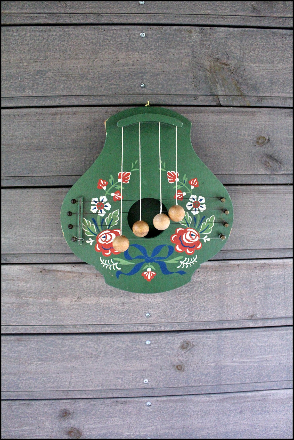 Vintage Swedish Door Harp,vintage 70s Swedish Door Harp Green Chimes ...