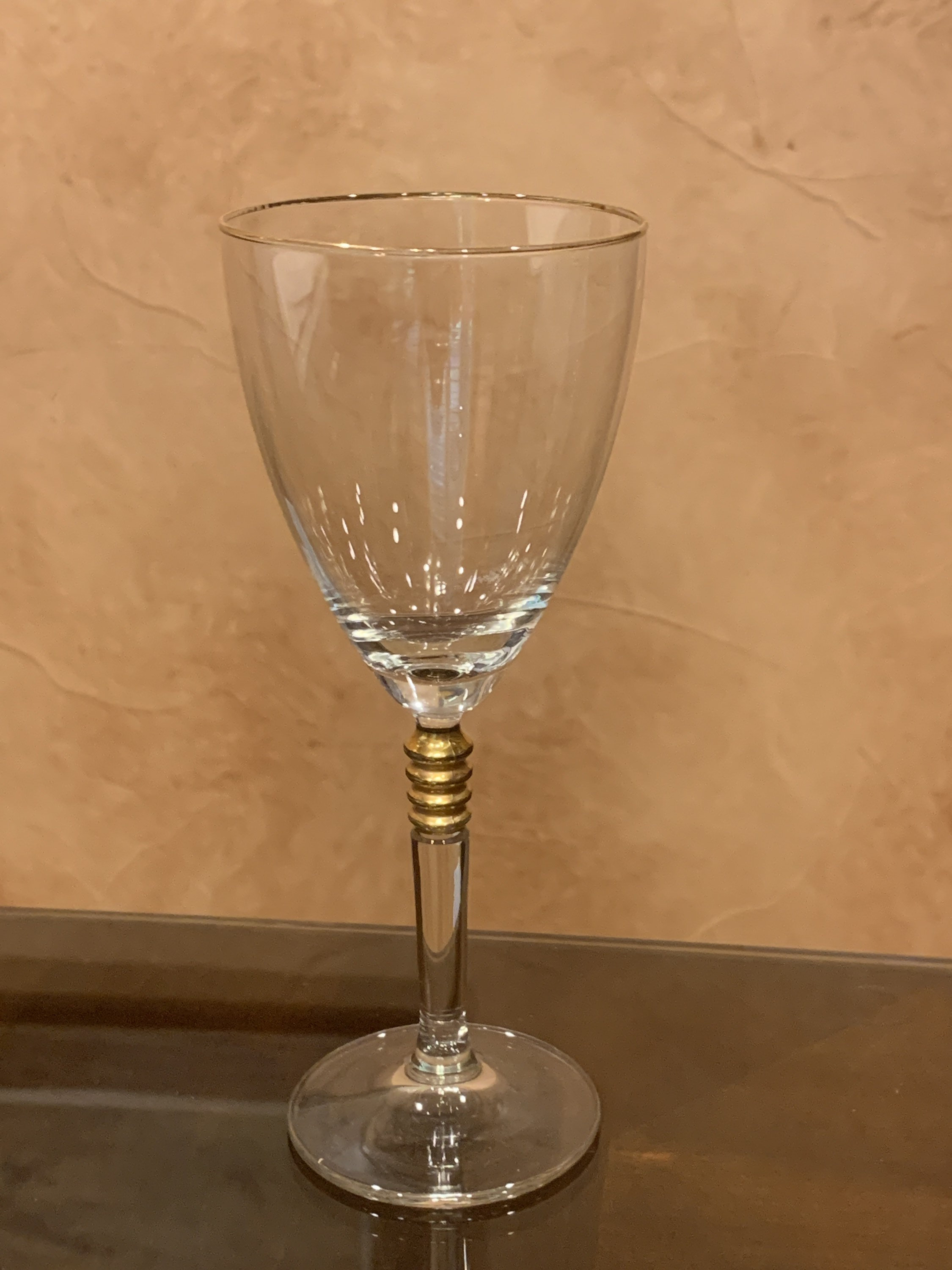 4 Gold Rimmed Wine Glasses With 4 Discs on Stem - Etsy