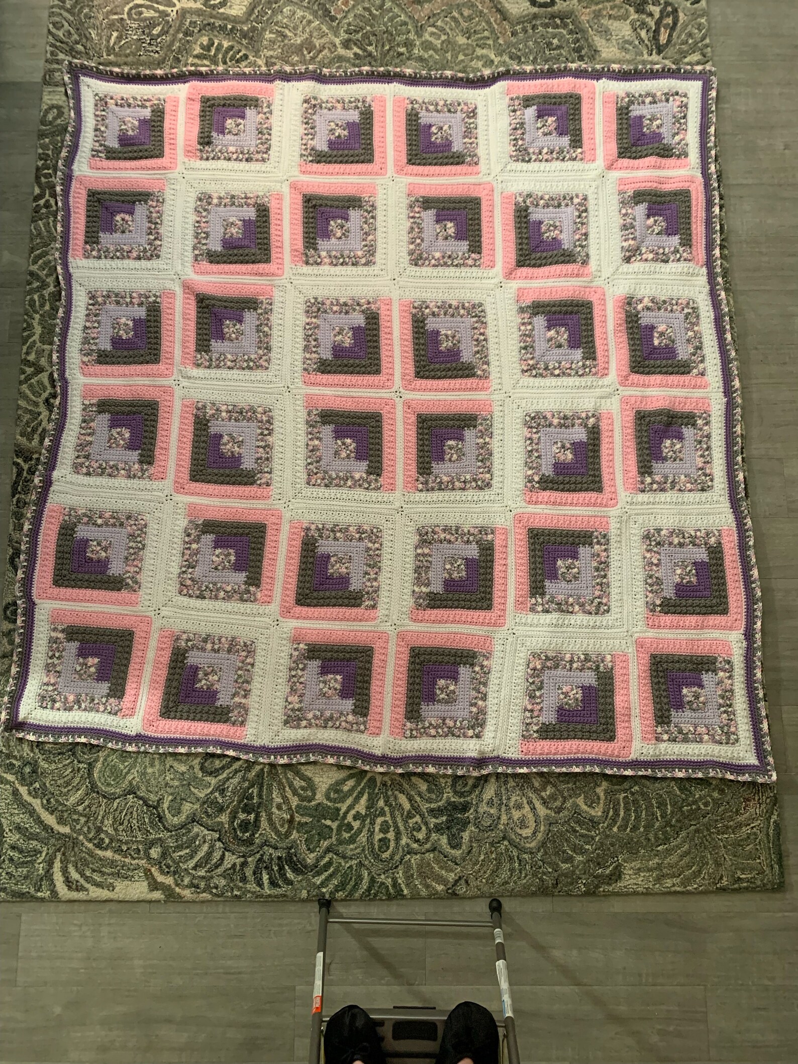 Pink and Purple Quilted Afghan Blanket - Etsy