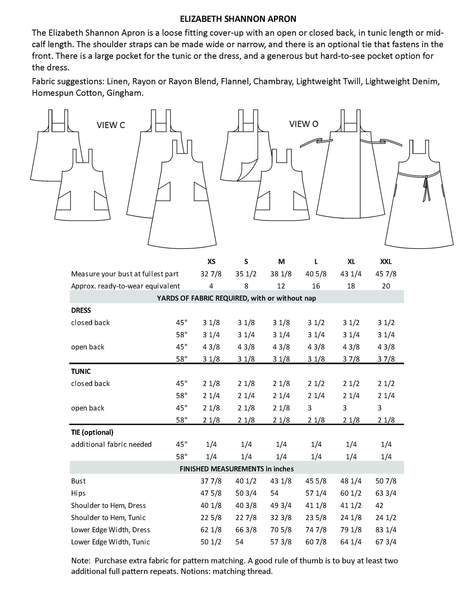 Elizabeth Shannon Apron Pattern - Etsy