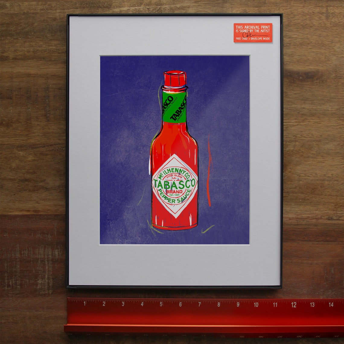 Tabasco Print hot sauce poster art screen print pepper sauce | Etsy