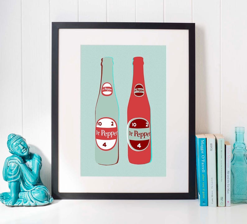 Dr. Pepper Vintage Soda Pop Bottle Pop Art Print Poster - Etsy