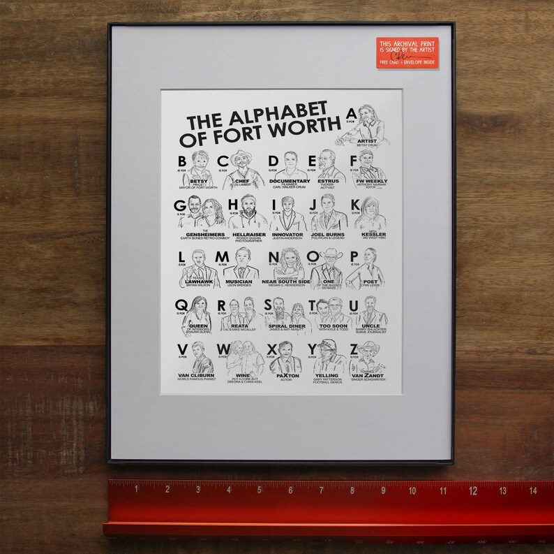 FORT WORTH TEXAS Alphabet People of Fort Worth Hand Drawn - Etsy