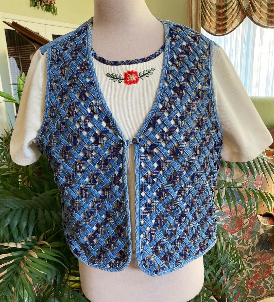1980s Fun Latticework Faux Vest by Alfred Dunner - Etsy