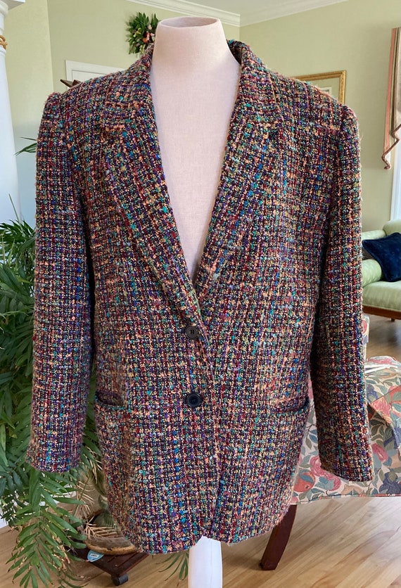 1980s Jewel Tone Oversized Blazer by David N. - Gem