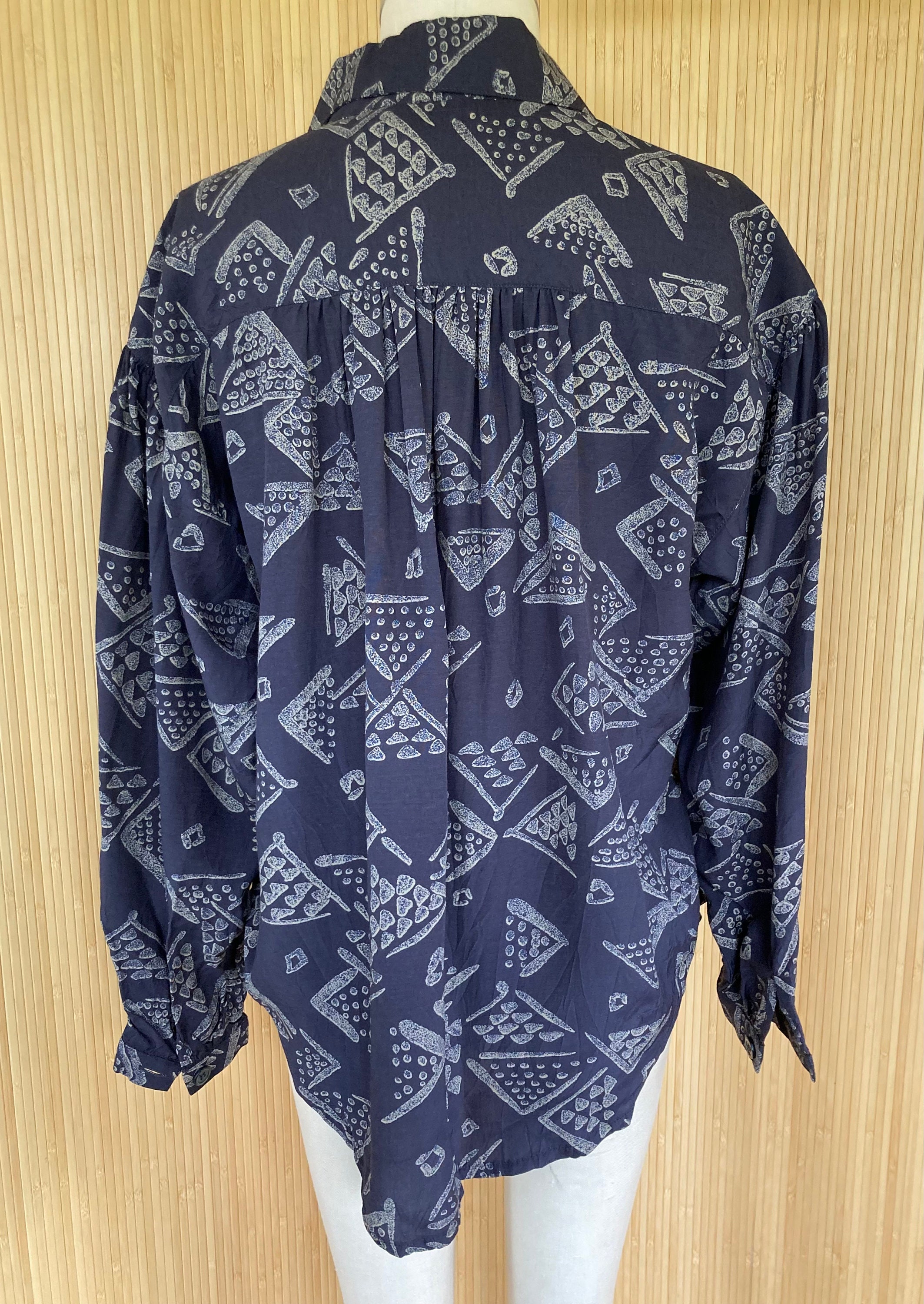 1970s Lady Sansabelt Batik-like Print Shirt - Etsy