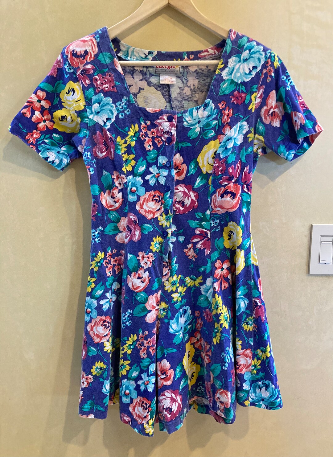 Cute 1980s Floral Romper - Etsy