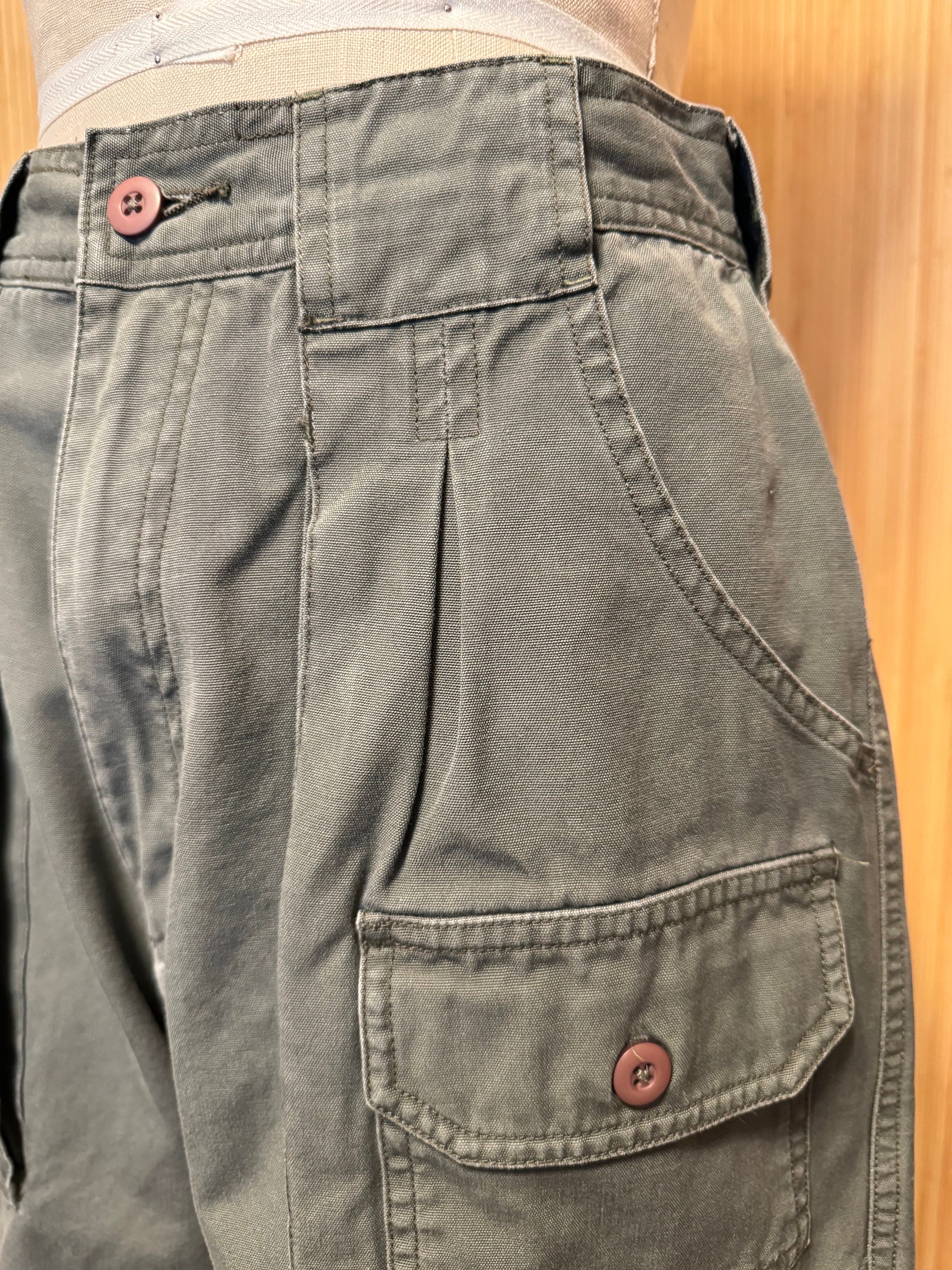 Vintage Olive Green Multi-pocket Camp Shorts - Etsy