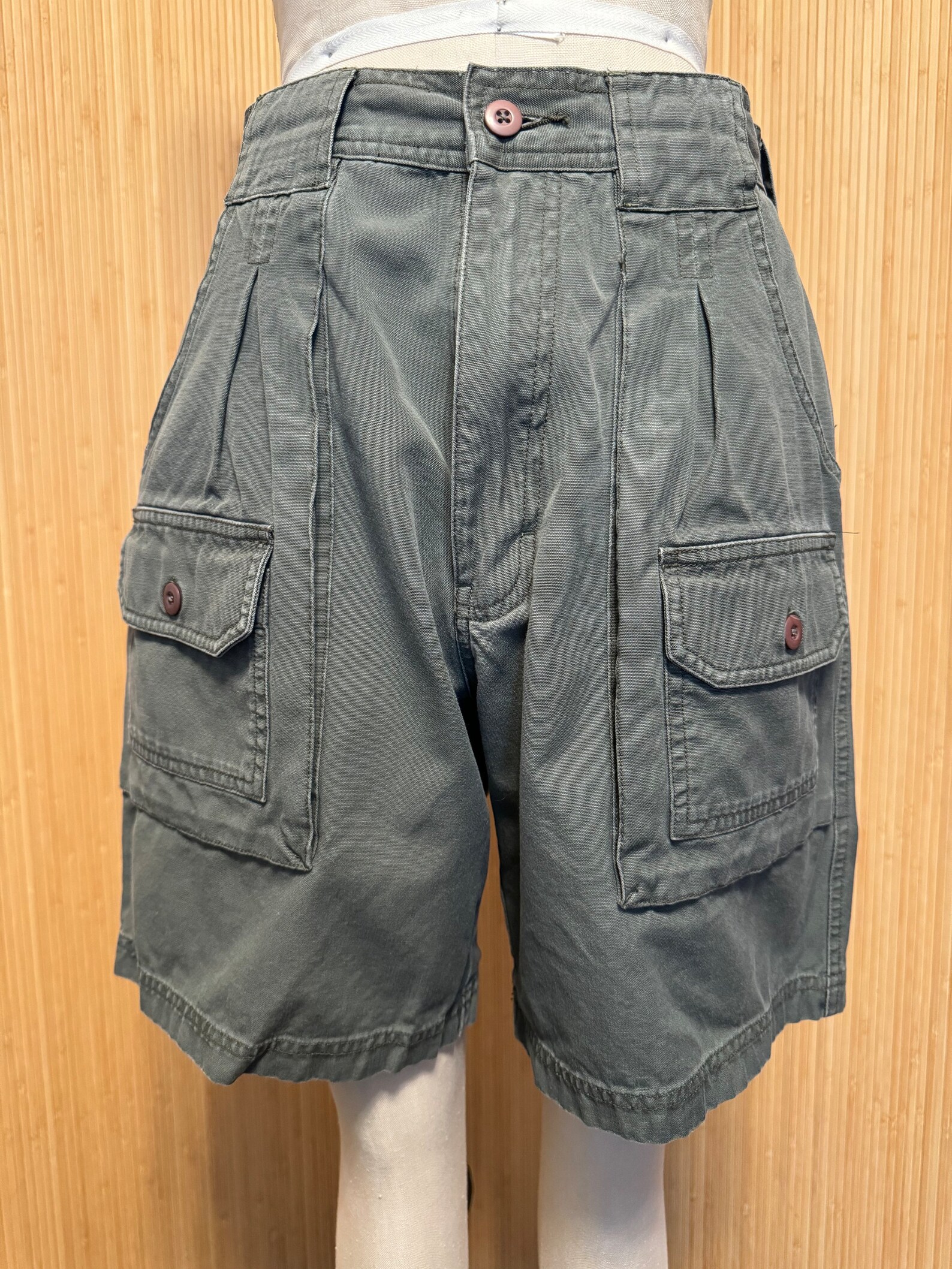 Vintage Olive Green Multi-pocket Camp Shorts - Etsy