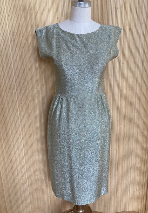 1960s Cathy Gray Metallic Gold Dress & Jacket - Gem