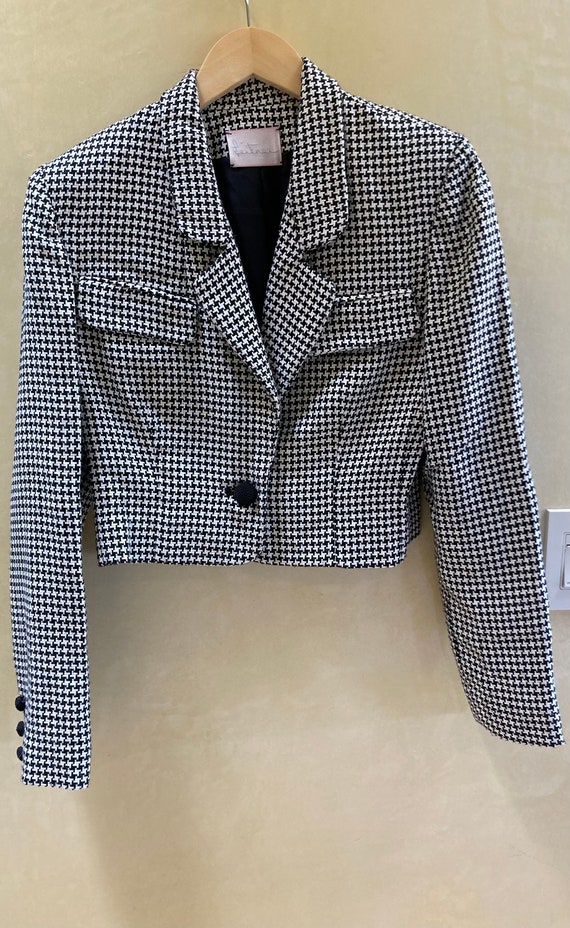 houndstooth cropped jacket - Gem