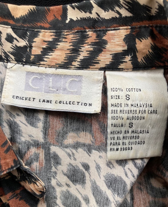 1980s Cricket Lane Collection Animal Print Camp Shirt - Gem
