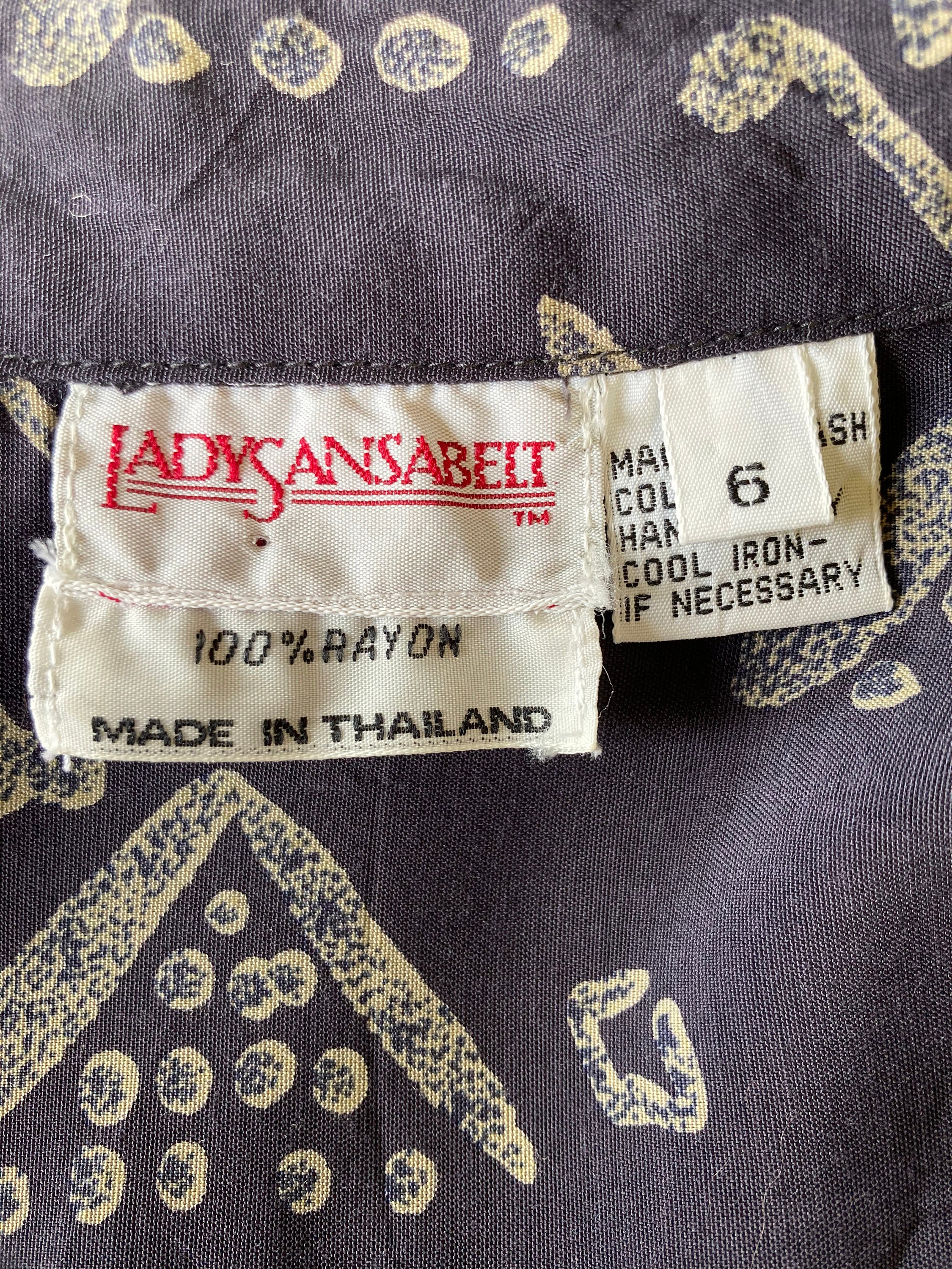 1970s Lady Sansabelt Batik-like Print Shirt - Etsy