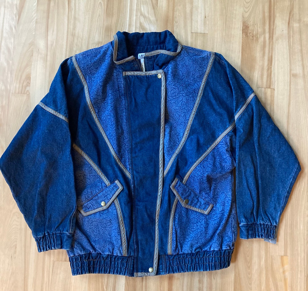 1980s Lavon Multimedia Denim Jacket NWT - Etsy