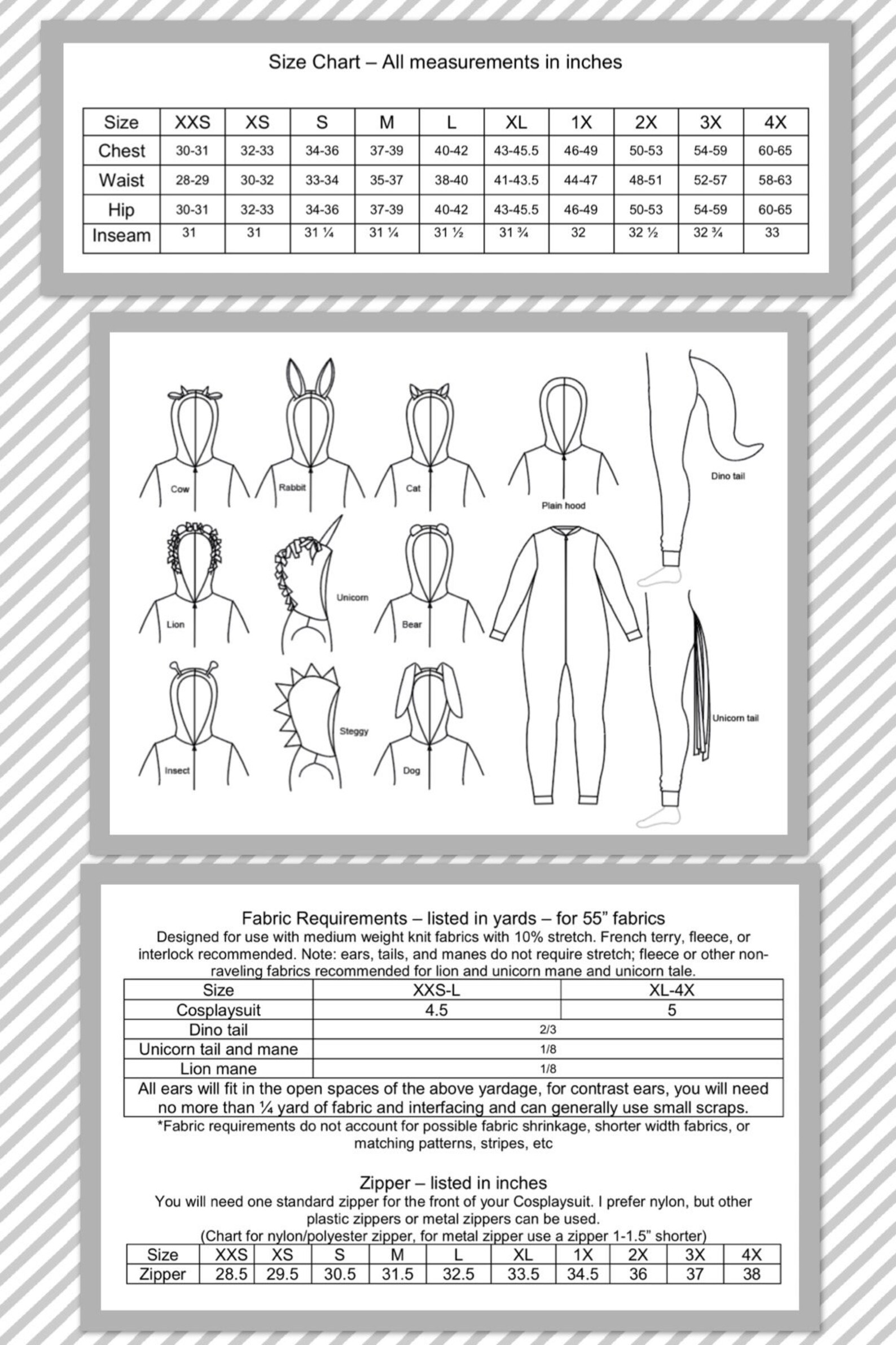 Men's Cosplaysuit PDF Sewing Pattern, Bodysuit, Pajamas, Costume, Hood ...