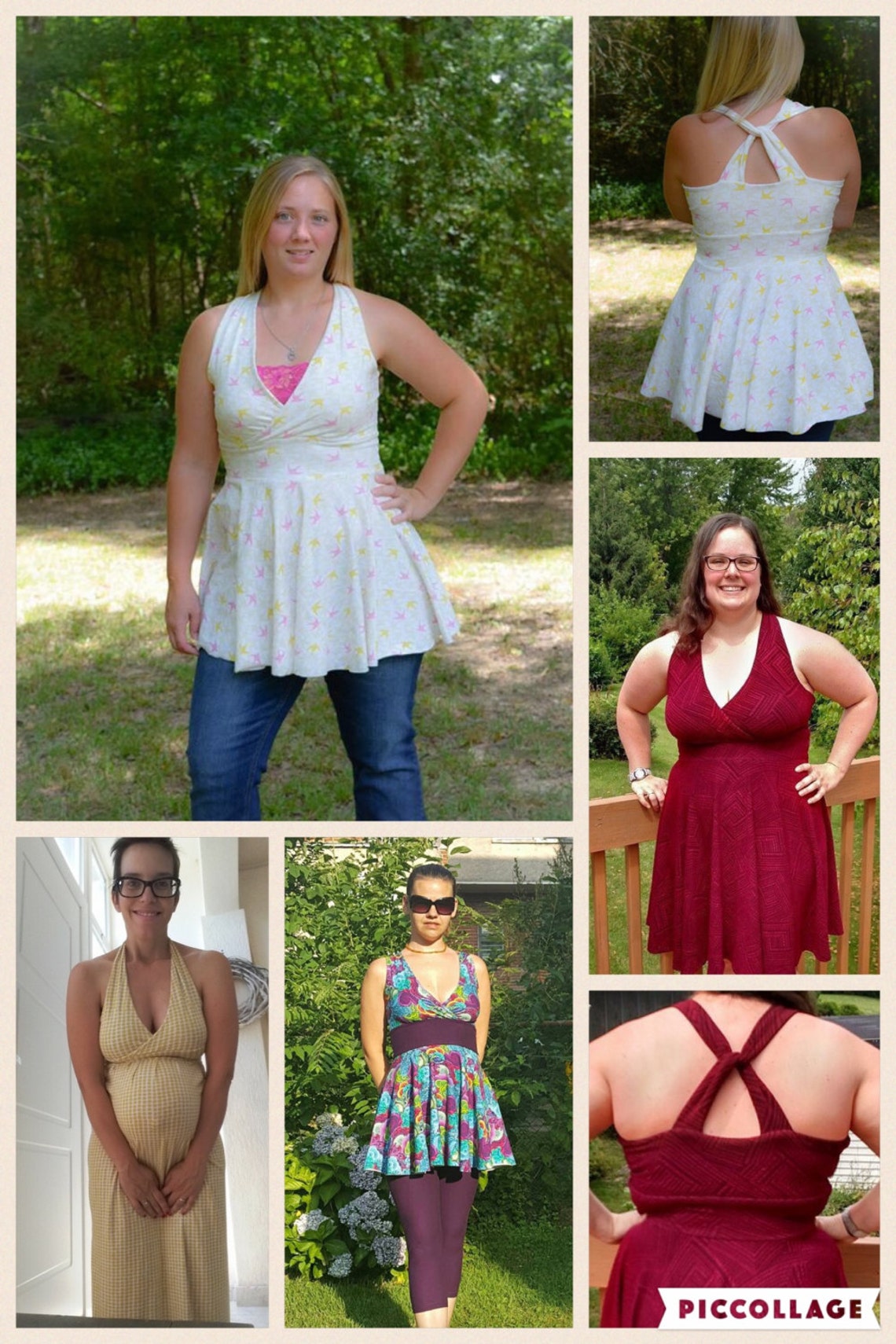 PDF Sewing Pattern Dress Top Surplice Front Dress Cross Back | Etsy