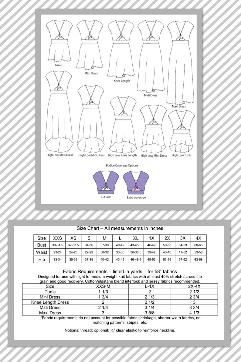 Aphrodite Dress PDF Sewing Pattern Tie Front Dress, Tunic, Maxi ...