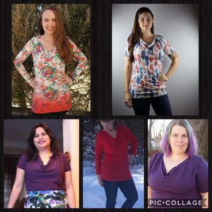 Angel Top and Tunic PDF Sewing Pattern, Cowl Neck, Draped Neck ...