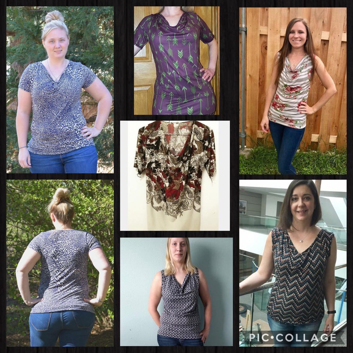 Angel Top and Tunic PDF Sewing Pattern, Cowl Neck, Draped Neck ...