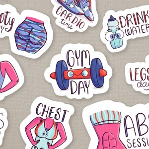 Gym and Workout Day Planner Printable Stickers. Fitness Digital Sticker ...
