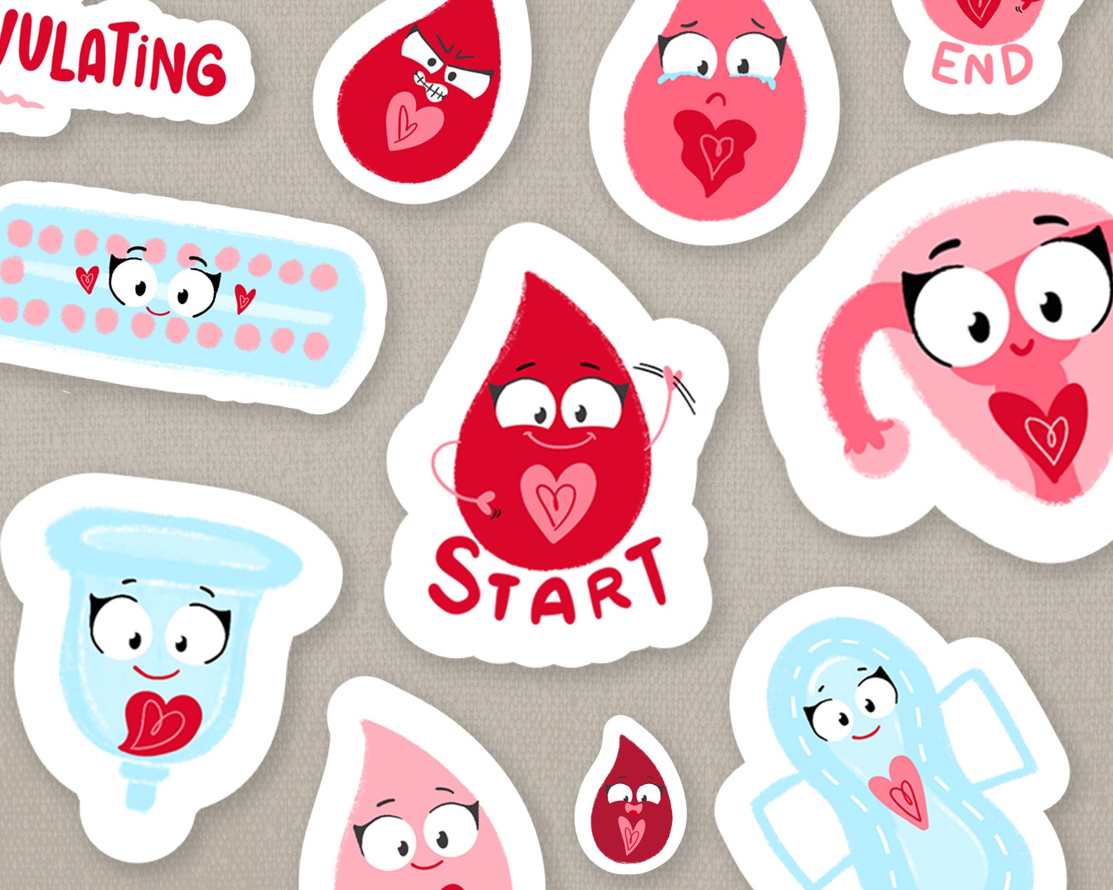 Period Tracker Printable Stickers. Monthly Cycle Planner. Journal ...