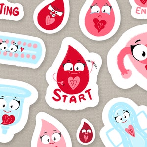 Period Tracker Printable Stickers. Monthly Cycle Planner. Journal ...