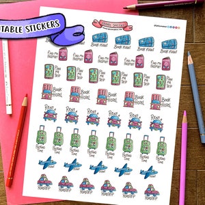 Travel Printable Stickers, Book Flight Ticket, Planning Holidays ...