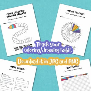 Coloring Tracker, Drawing Tracker Journal, Pages to Track Your Coloring ...