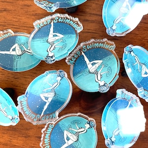 Acrylic Pin Synchronized Swimming Girl, Pool Girl Swimmer Transparent ...
