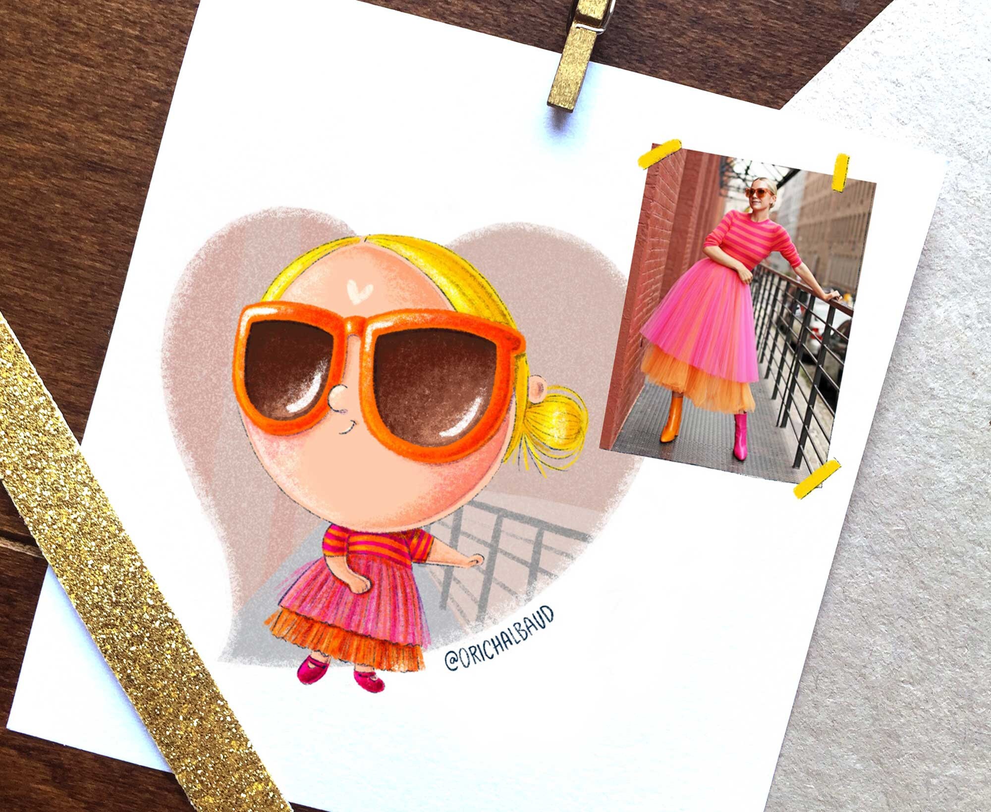 Mini Me Portrait Custom OOTD Portrait Custom Fashion Blogger - Etsy Canada