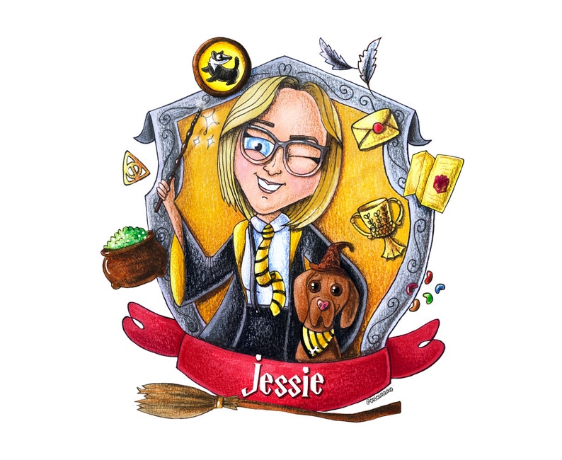 Custom Harry Potter Portrait Illustration, Hogwarts Theme (digital File ...