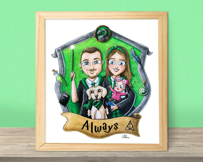 Custom Harry Potter Portrait Illustration, Hogwarts Theme (digital File ...