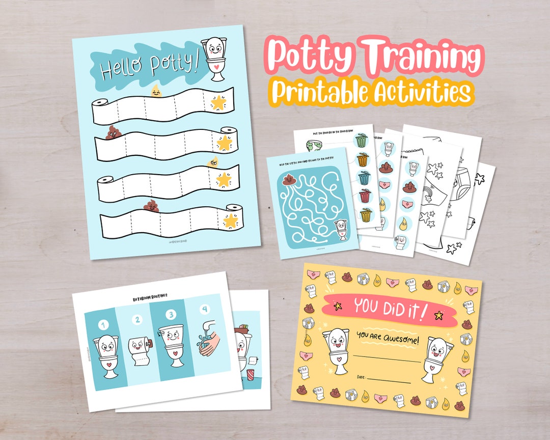 Potty Training Printable - Potty Chart. Potty Coloring Sheets. Potty ...