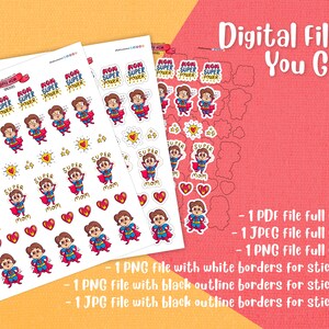 Super Mom Sticker, Super Mother's Day Printable Stickers. Woman Power ...