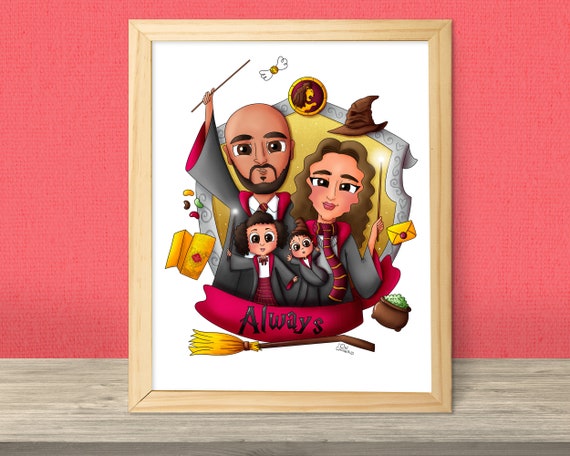 Harry Potter Theme Custom Illustration. Hogwarts Portrait. - Etsy Canada