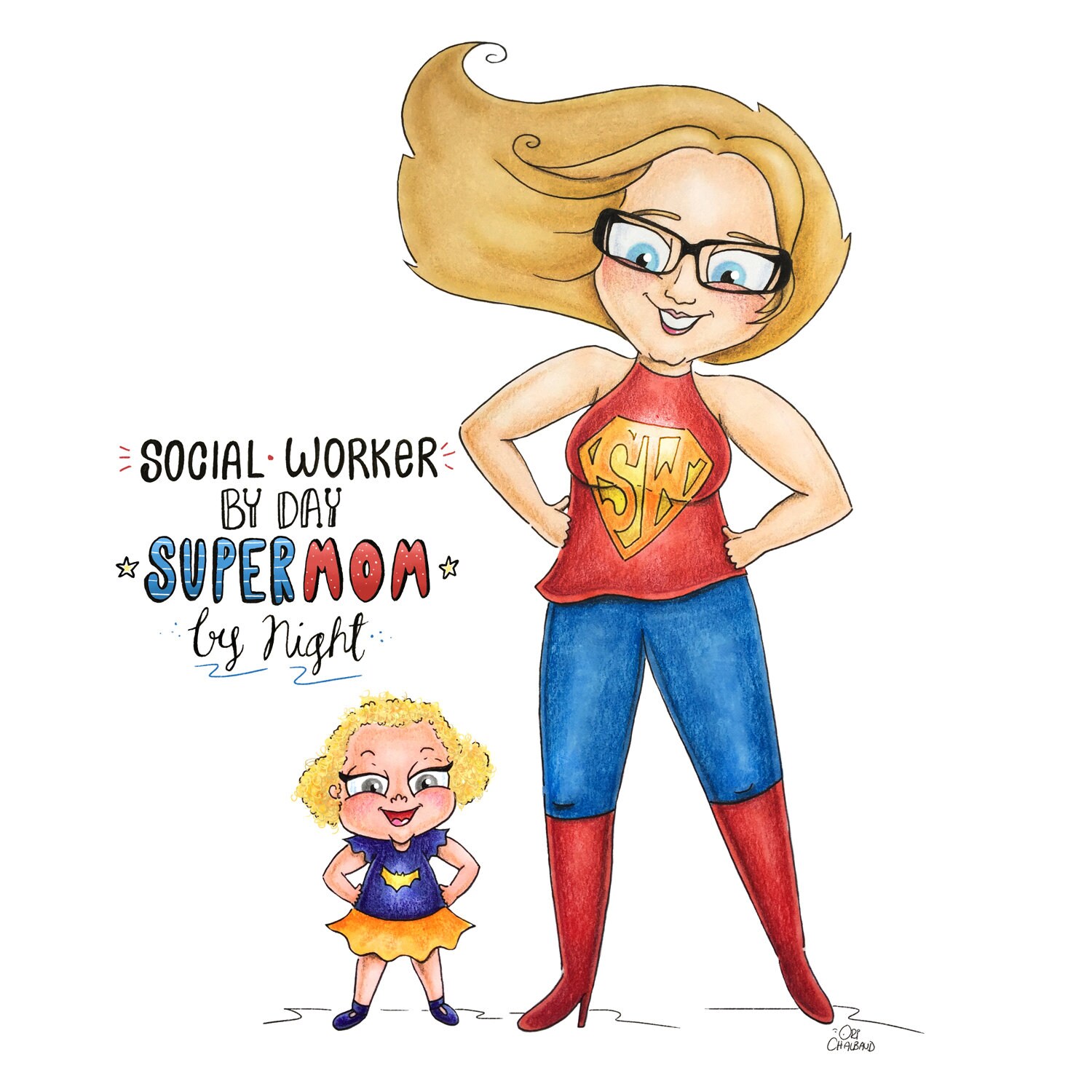 Super Mamá. Ilustración Día de las Madres. Dibujo Mamá. Día de | Etsy
