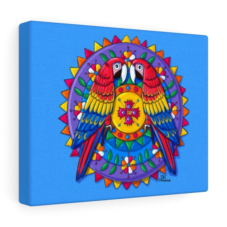 Guacamayas Illustration Art Canvas Gallery Wraps. Colorful - Etsy Canada
