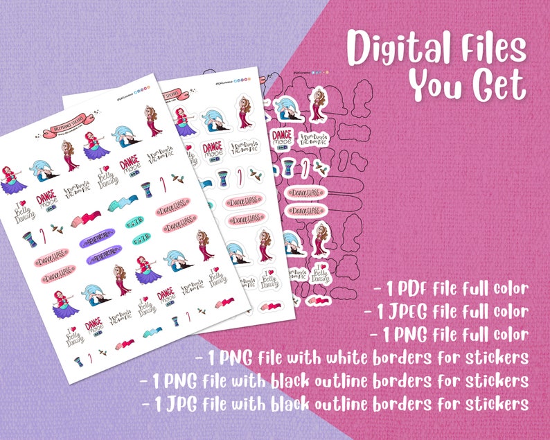 Bellydance Printable Stickers Dance Class Planner Sheet - Etsy