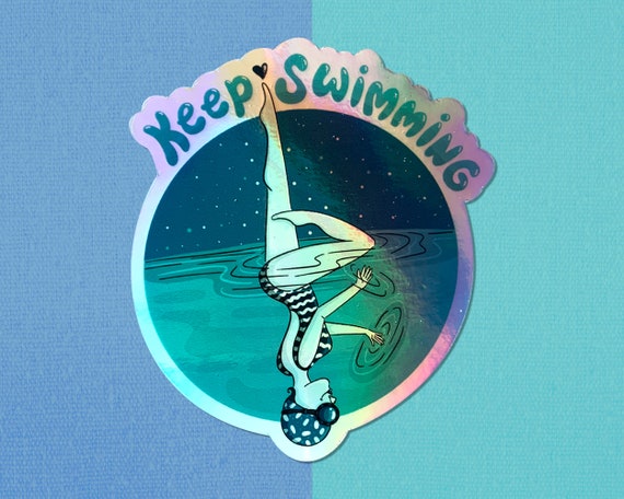 Holographic Sticker Synchronized Swimming Girl Pool Girl - Etsy