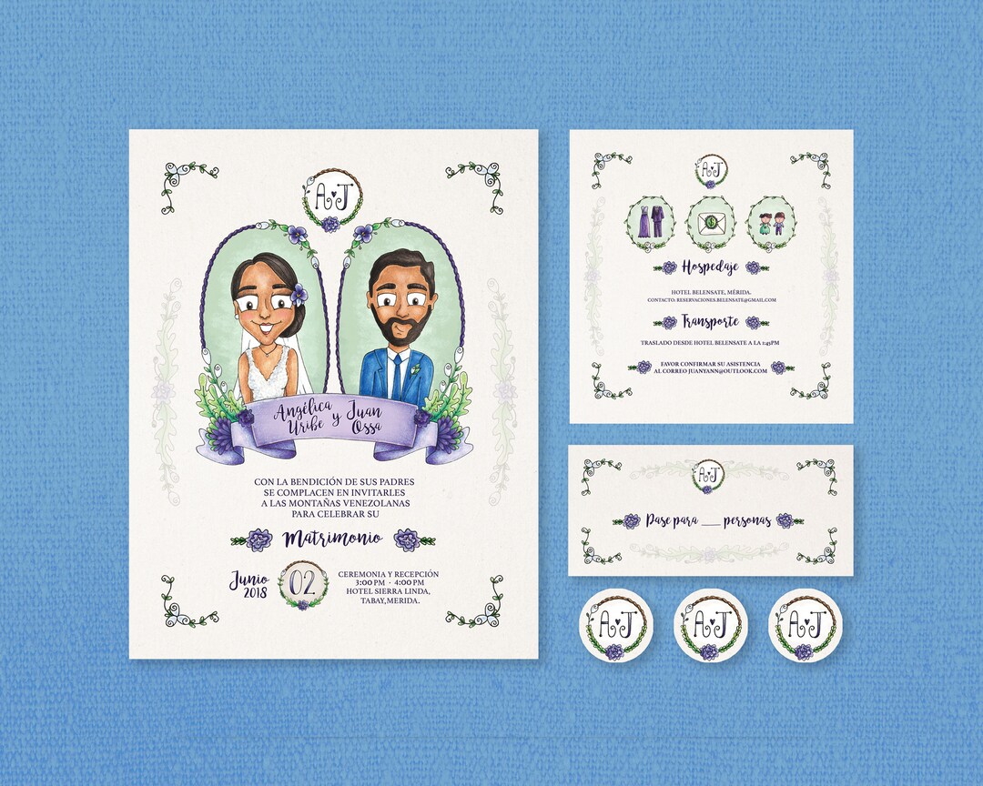 Wedding Invitation Illustration. Custom Wedding Card Drawing. - Etsy