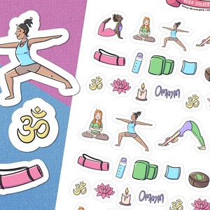 Yoga Printable Stickers. Yoga Girls Journal Digital. Yoga Pose Sticker ...