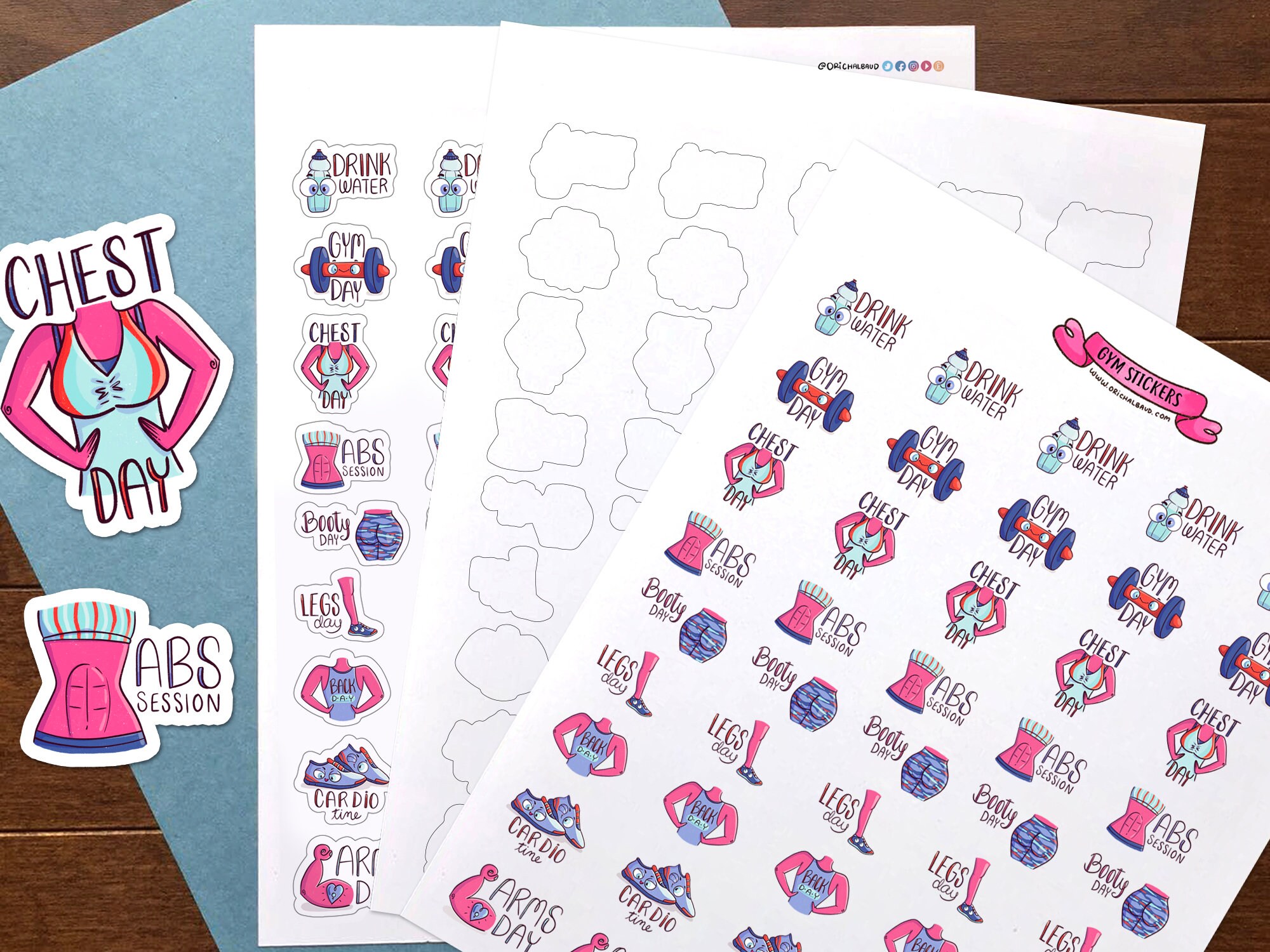 Gym and Workout Day Planner Printable Stickers - Etsy Canada