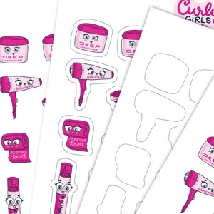 Curly Hair Printable Planner Stickers. Curls Products Digital Ready to ...