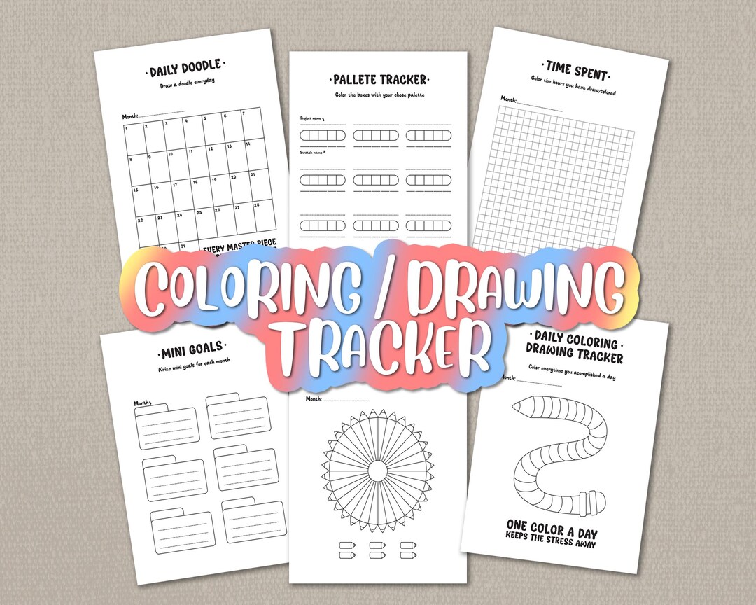 Coloring Tracker, Drawing Tracker Journal, Pages to Track Your Coloring ...