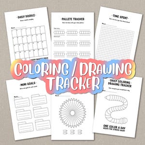 Coloring Tracker, Drawing Tracker Journal, Pages to Track Your Coloring ...
